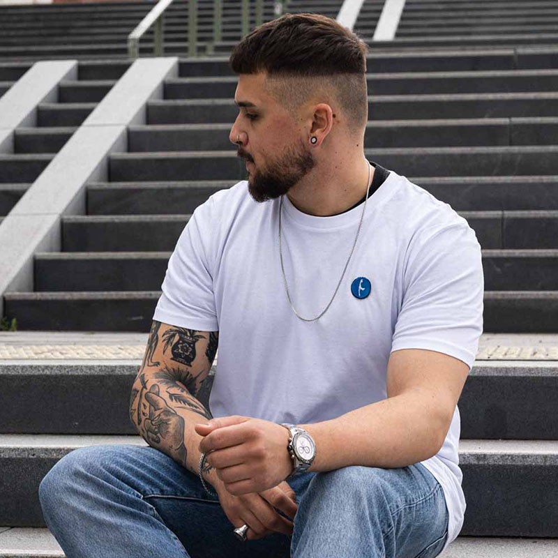 Stadtliebe® | Sylt T-Shirt mit „Insel“ Stick weiss 100% Bio-Baumwolle ...