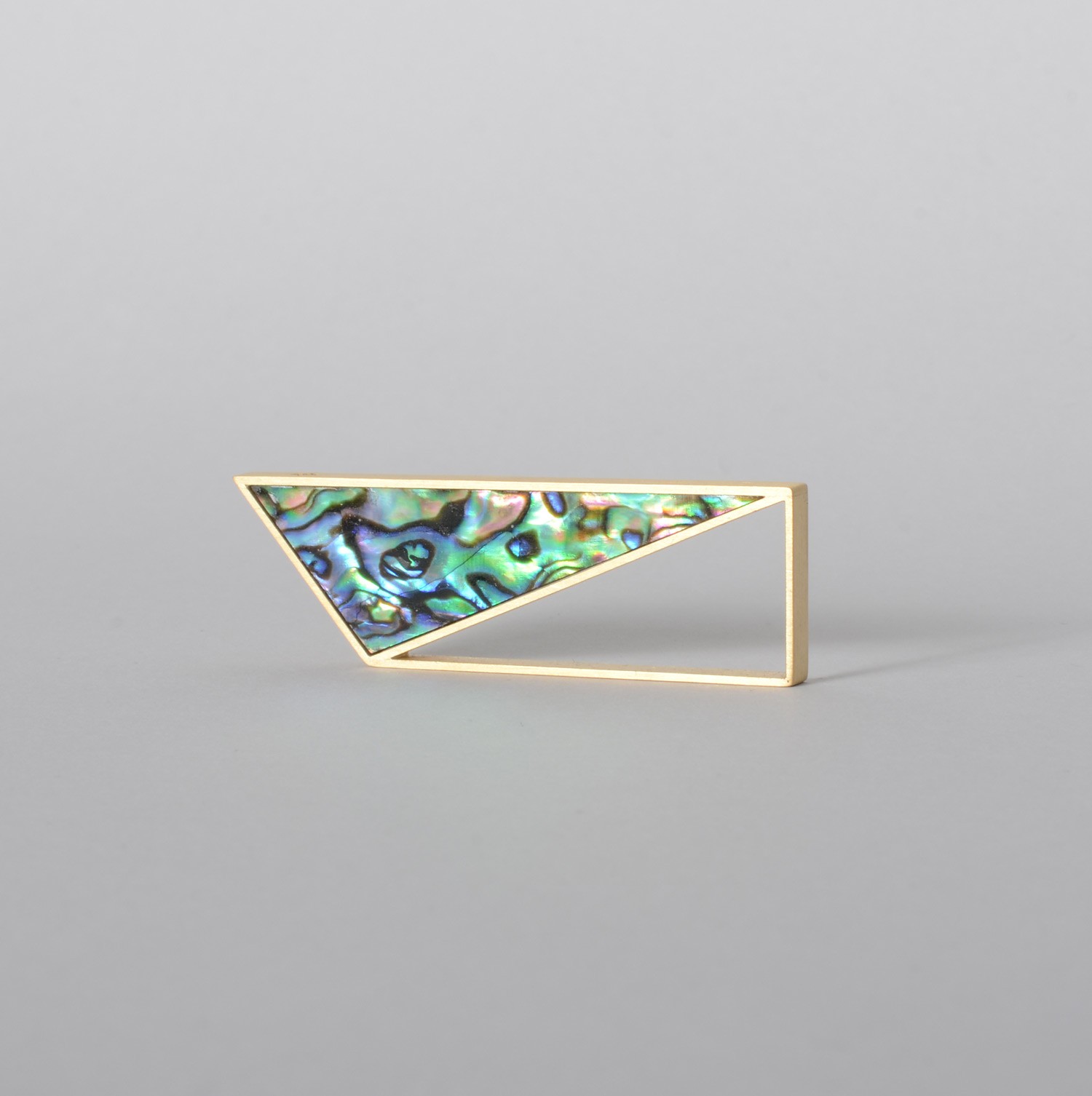 Teresa Gruber Brosche "Mother of pearl- two" 925 Silber- 14kt vergoldet ...