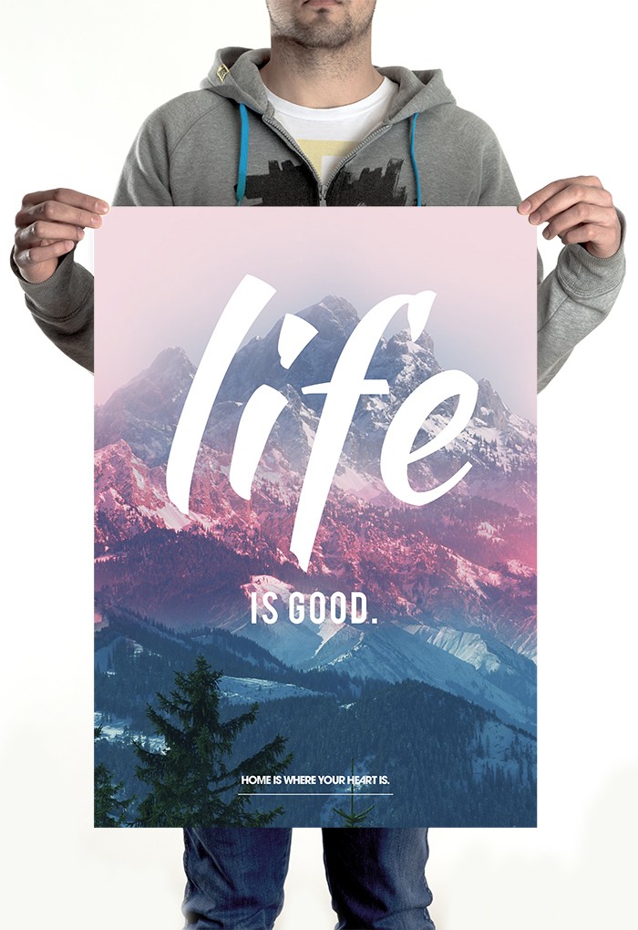 HOME IS WHERE YOUR HEART IS. - LIFE IS GOOD. POSTER (50 x 70 cm ...