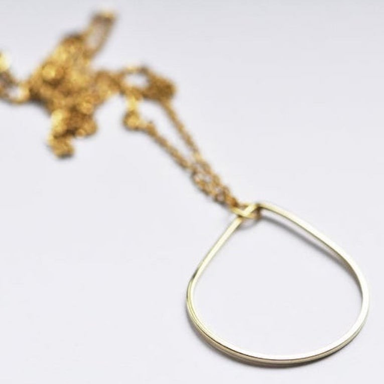 nahili KETTE "golden Shapes" minimal Anhänger - gold plattiert ...