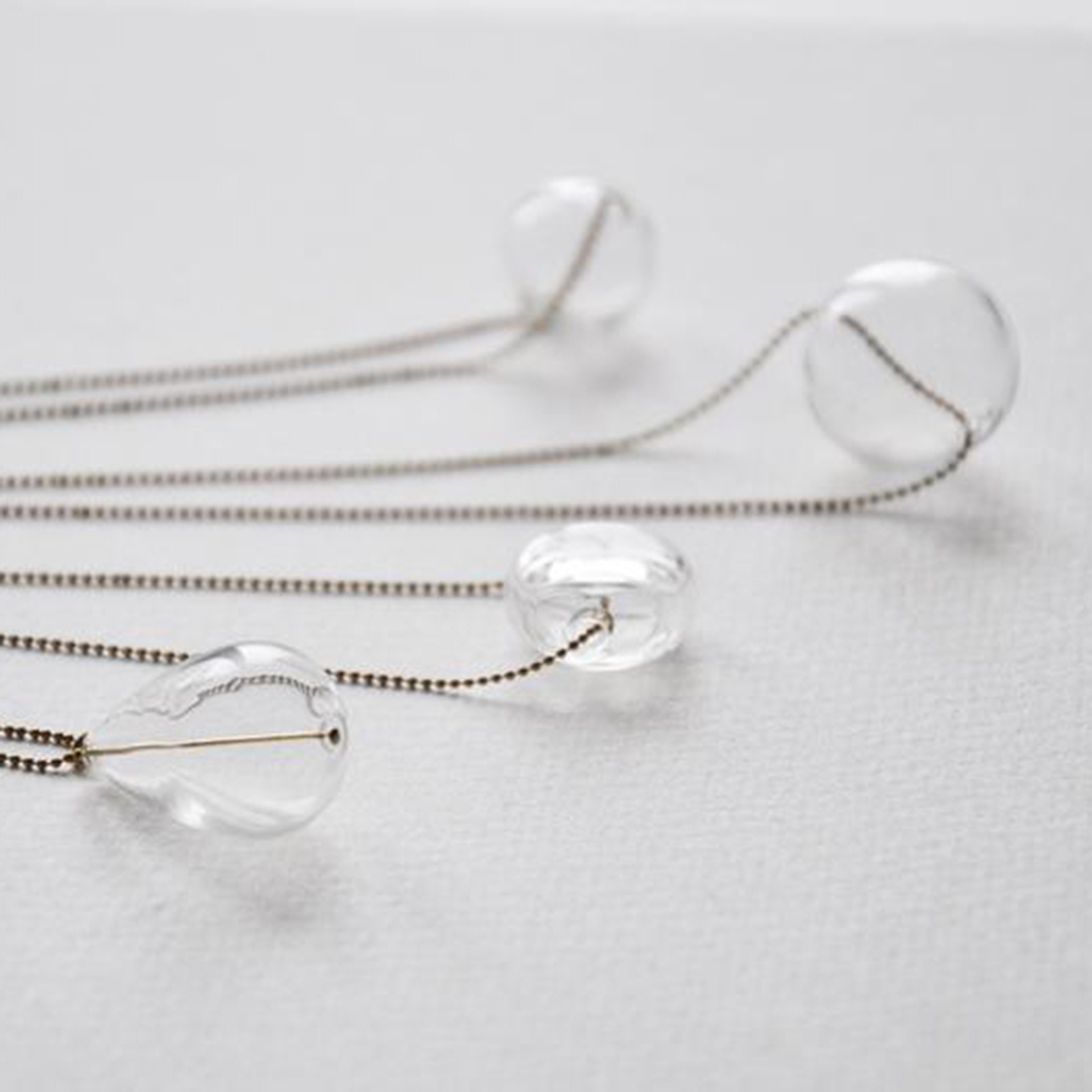 nahili KETTE "minimal Bubble" Kügelchenkette verschiedene Glas Anhänger ...